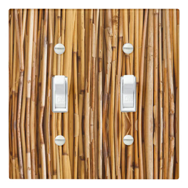 Tiki Bamboo Wood Sticks Light Switch Cover | Zazzle