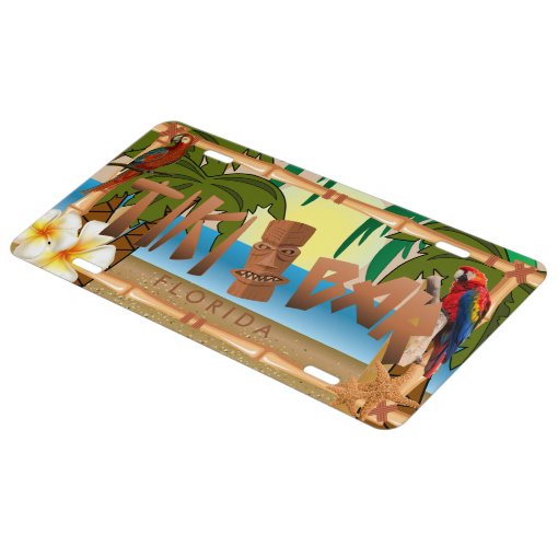 Tiki Bar in Paradise License Plate | Zazzle