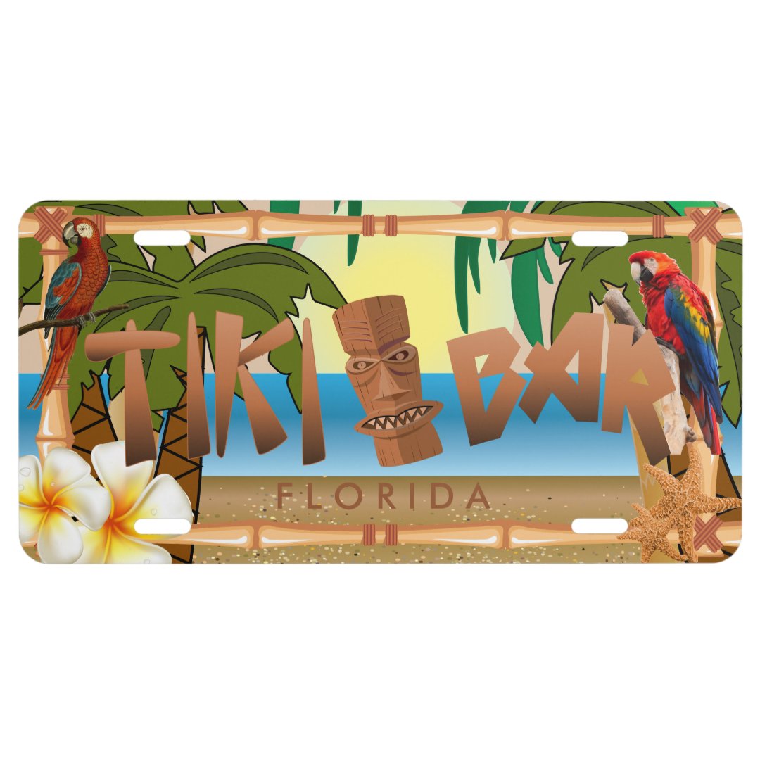 Tiki Bar in Paradise License Plate | Zazzle