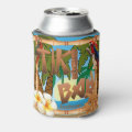 Tiki Bar Party Can Cooler | Zazzle