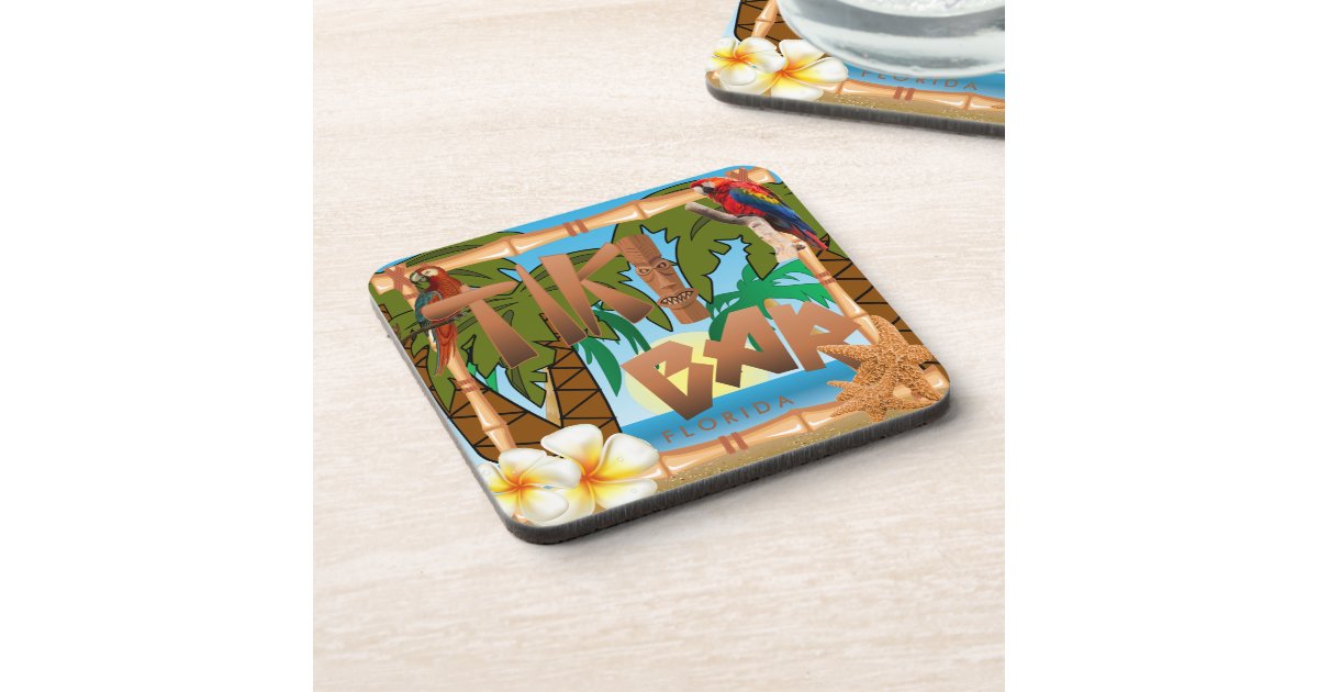 Tiki Bar Party Design Coaster | Zazzle