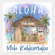 Tiki Beach Bar | Tropical Mele Kalikimaka Santa Square Sticker | Zazzle