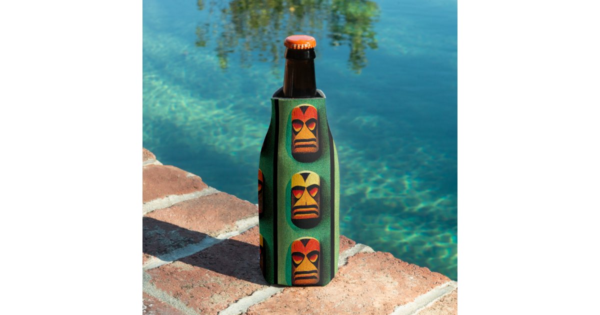 Tiki Button Bottle Cooler | Zazzle