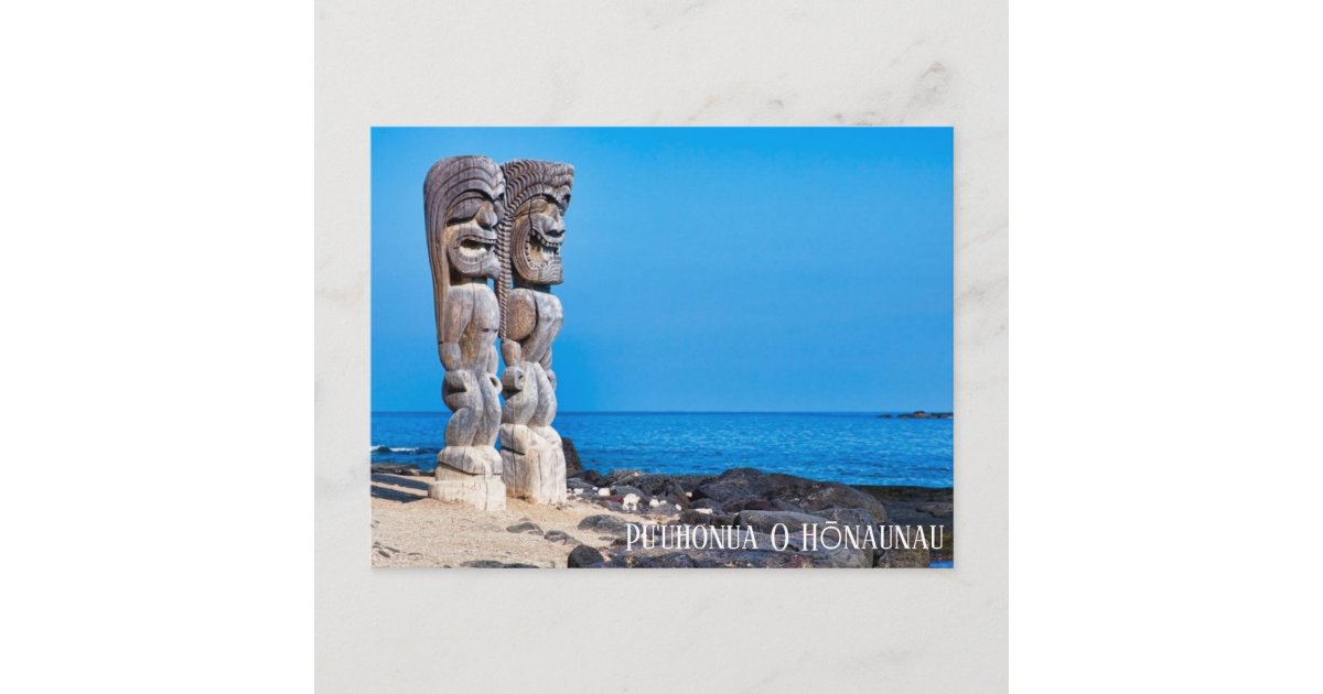 Tiki Couple with black lava, Postcard | Zazzle