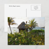 Tiki Hut and Palm Trees by the Sea Negril Jamaica Postcard | Zazzle