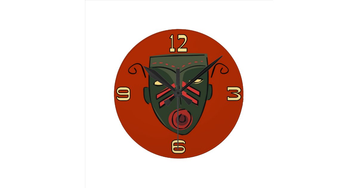 Tiki Mask Clock | Zazzle.com