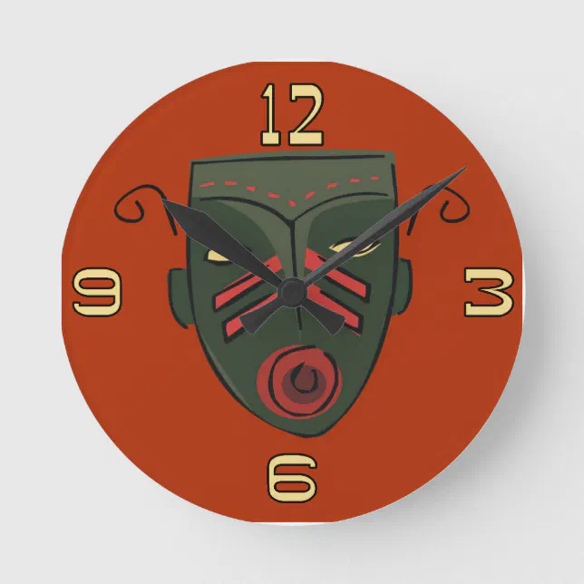 Tiki Mask Clock | Zazzle