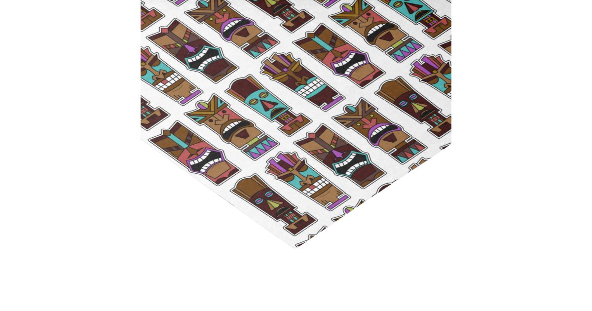 Tiki Masks Pattern Tissue Paper | Zazzle