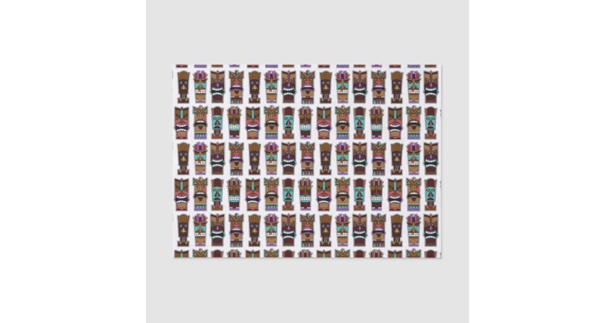 Tiki Masks Pattern Tissue Paper | Zazzle