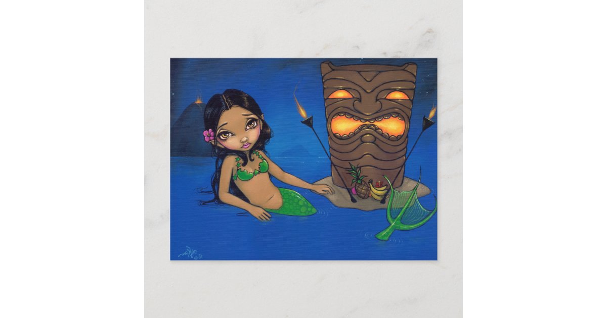 "Tiki Mermaid" Postcard | Zazzle