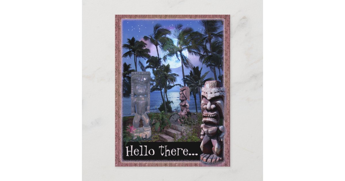 Tiki Moon (customizable) Postcard | Zazzle