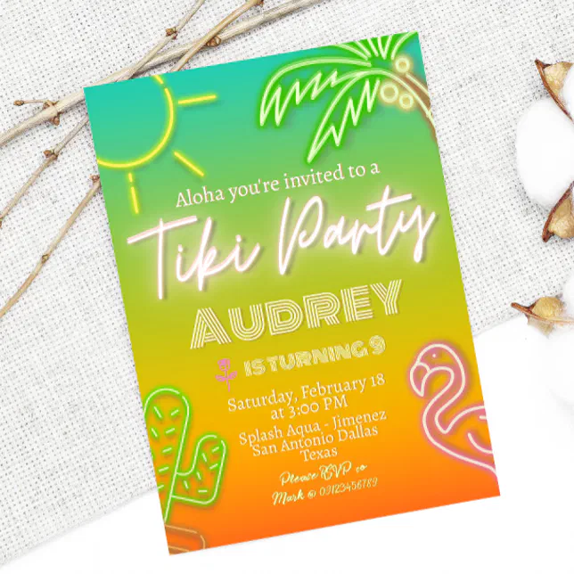 Tiki Party - Birthday Invitation | Zazzle