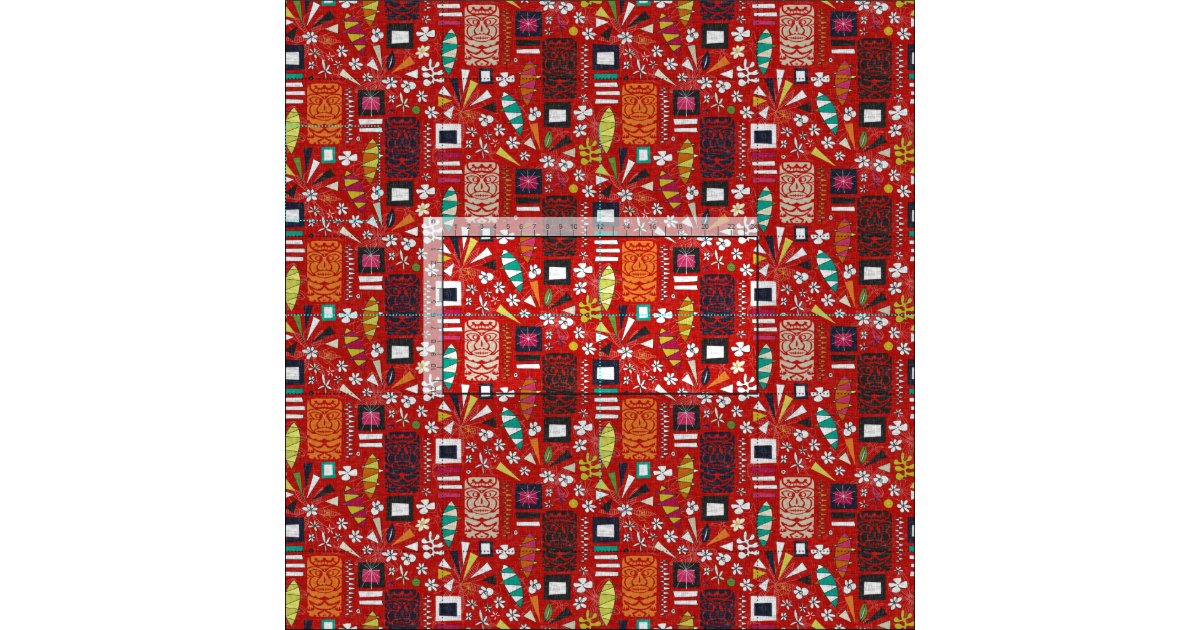 tiki red fabric | Zazzle