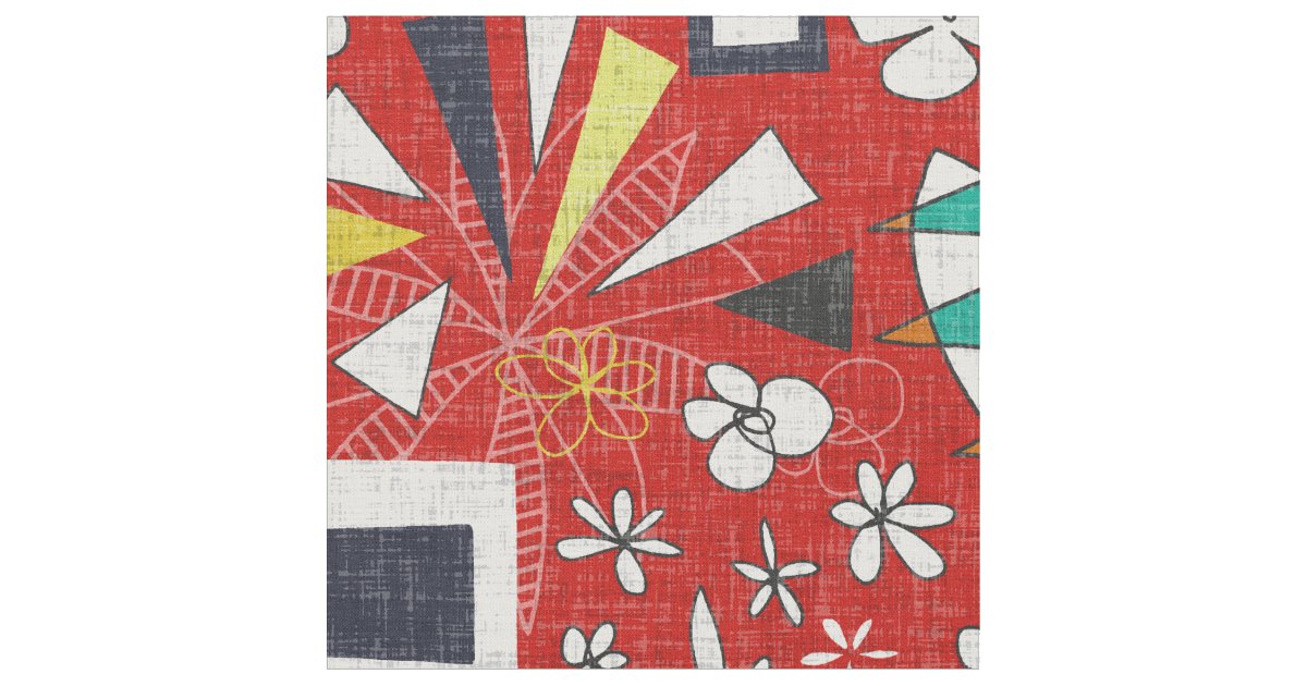 tiki red fabric | Zazzle