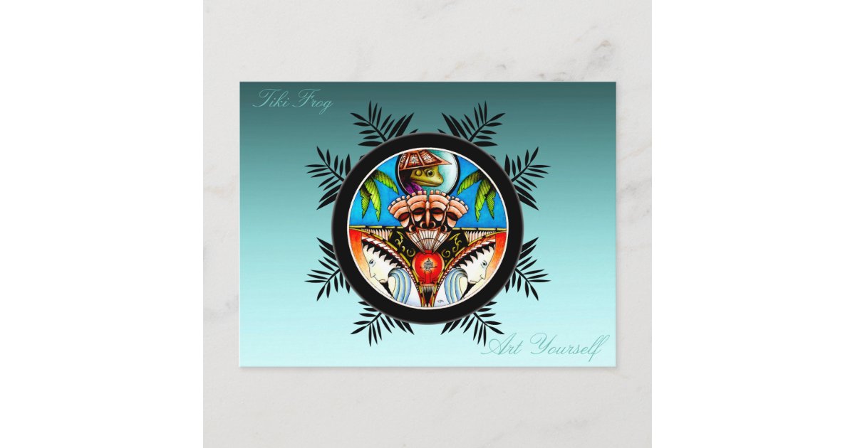 Tiki Tattoo Frog Postcard | Zazzle