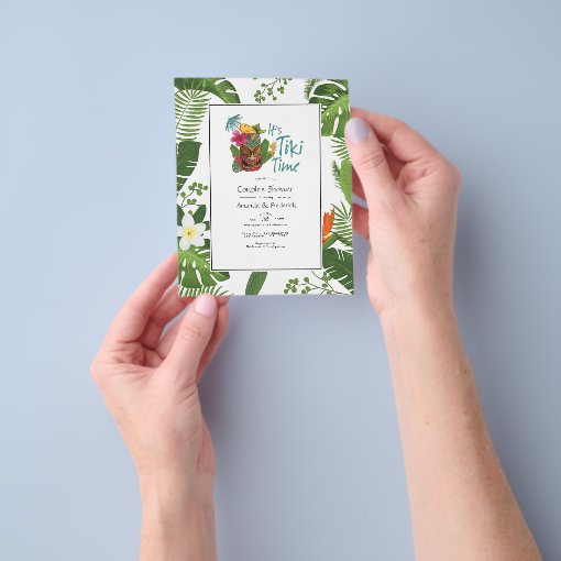 Tiki Time Luau Summer Beach Couples Shower Invite Flyer | Zazzle