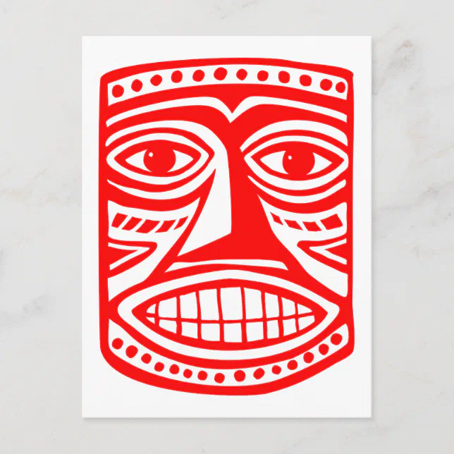 Tiki Toby - Red Postcard | Zazzle
