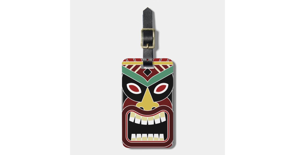 Tiki Totem custom text luggage tag 1 | Zazzle