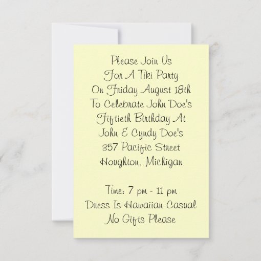 Tiki Tropical Lei Hawaiian Luau party INVITATON Invitation | Zazzle