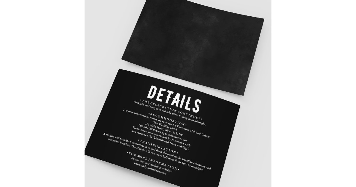 Til Death Do Us Part Gothic Wedding Deatils Enclosure Card | Zazzle