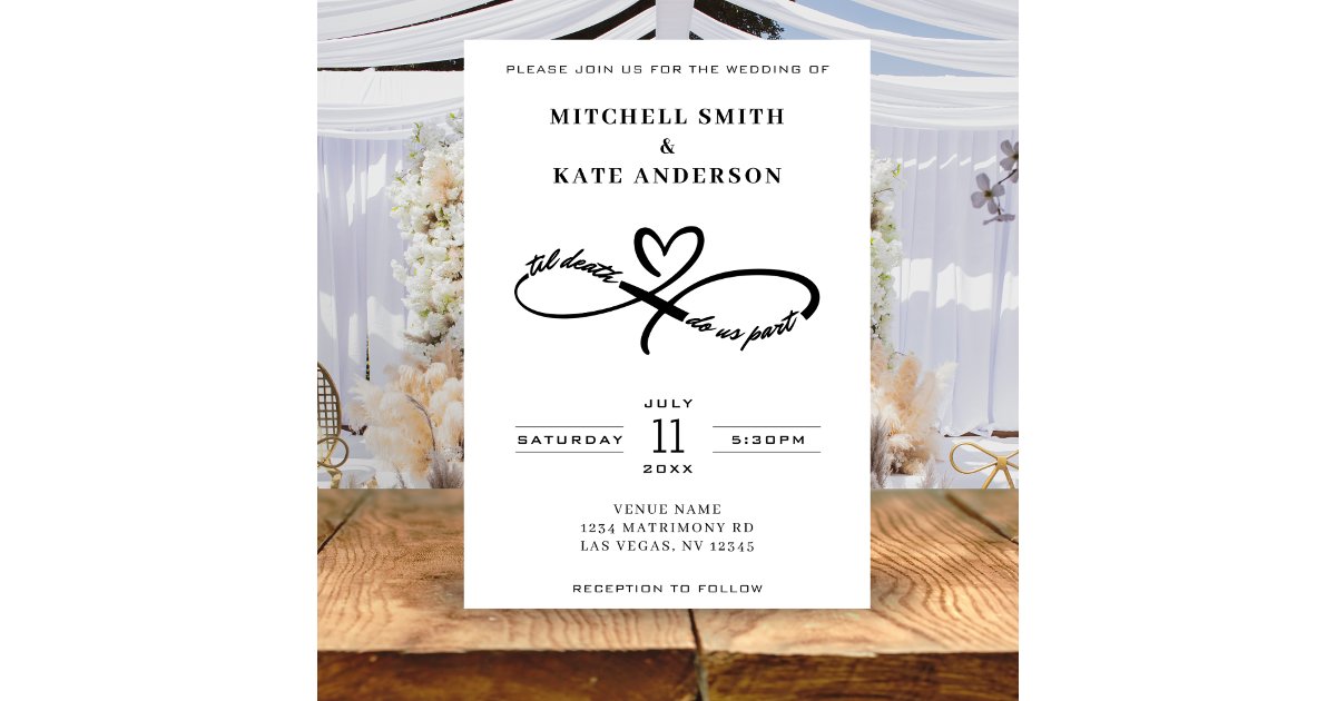 Til Death Do Us Part Infinity Symbol Wedding Invitation | Zazzle