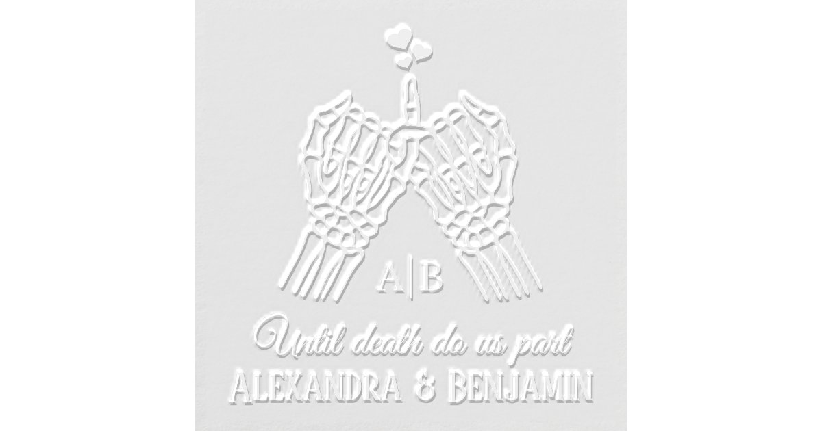 Til Death Do Us Part Skeleton Hands Pinky Swear #1 Embosser | Zazzle