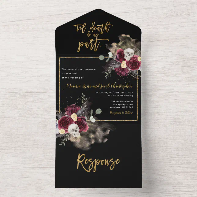 Til Death Do Us Part Trifold Wedding Invitation | Zazzle