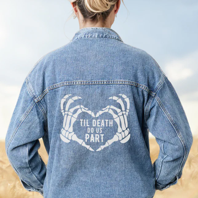 Til Death Do Us Part Wedding Bride Denim Jacket | Zazzle
