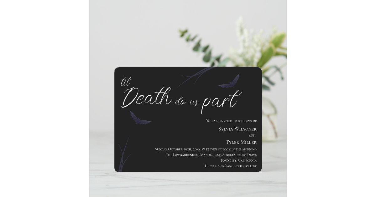 Til Death Do Us Part Wedding Invitation | Zazzle