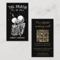 Til Death Skeleton Goth Wedding Registry QR Code Enclosure Card | Zazzle