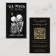 Til Death Skeleton Goth Wedding Registry QR Code Enclosure Card | Zazzle