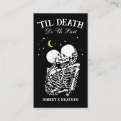 Til Death Skeleton Goth Wedding Registry QR Code Enclosure Card | Zazzle