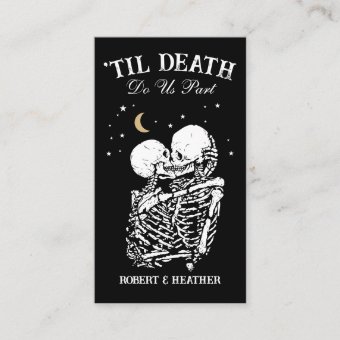 Til Death Skeleton Goth Wedding Registry QR Code Enclosure Card | Zazzle
