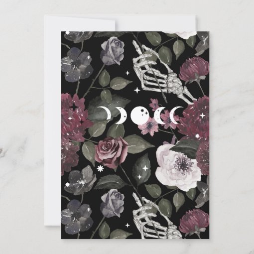 Til Death Watercolor Skeleton Hands Gothic Wedding Invitation | Zazzle