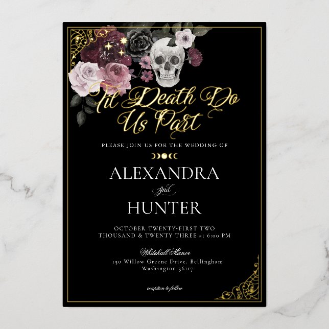 gothic wedding cards