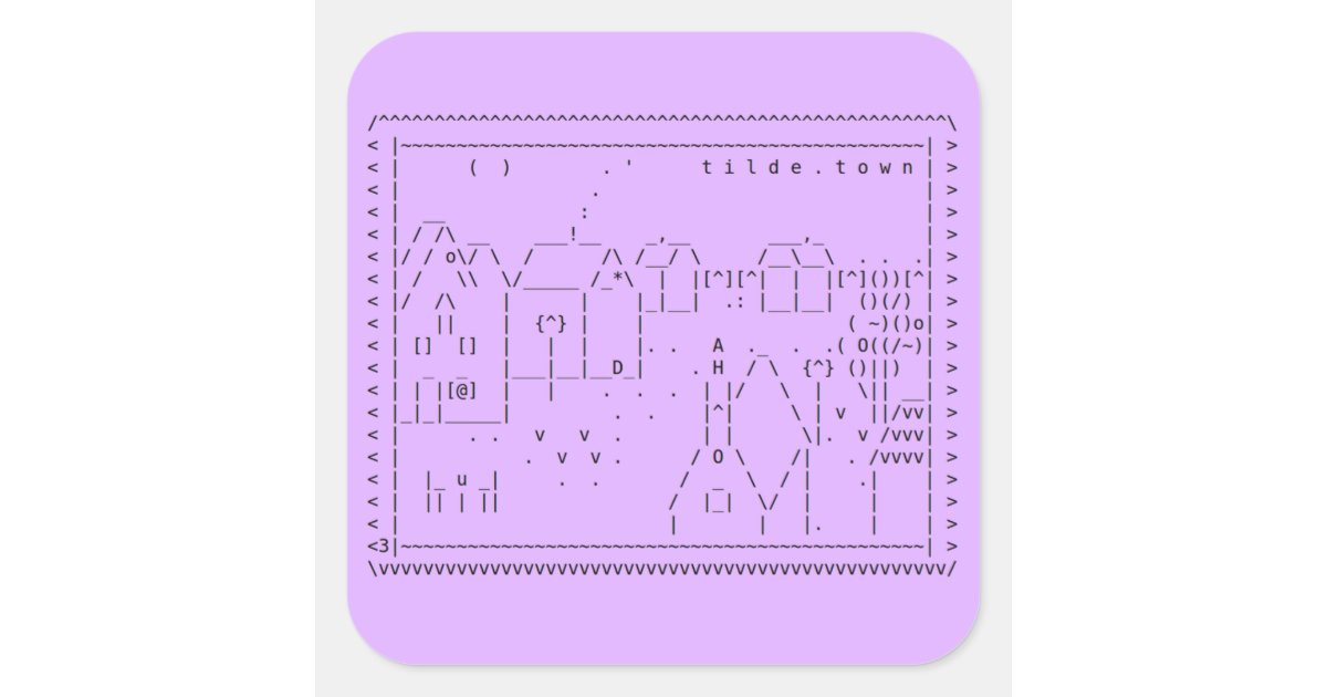 tilde.town ascii art sticker | Zazzle