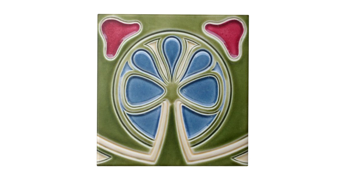 Tile - Art Nouveau Clover | Zazzle