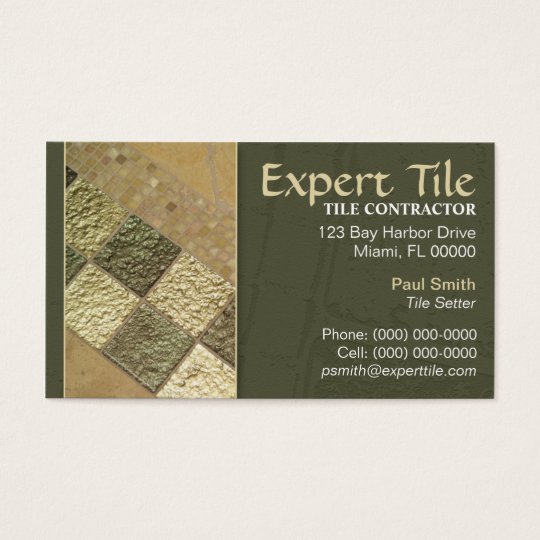 Tile Contractor Business Card | Zazzle.com