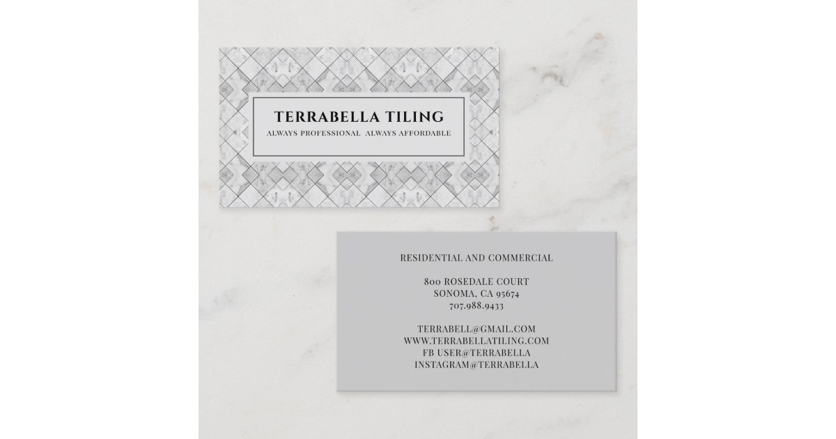 Tile Contractor Business Card | Zazzle