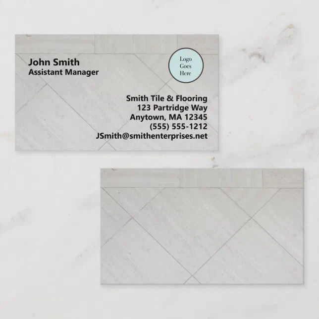 Tile Floor Style Logo Information Company Busines Business Card | Zazzle