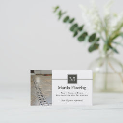 Tile flooring custom monogram business card | Zazzle