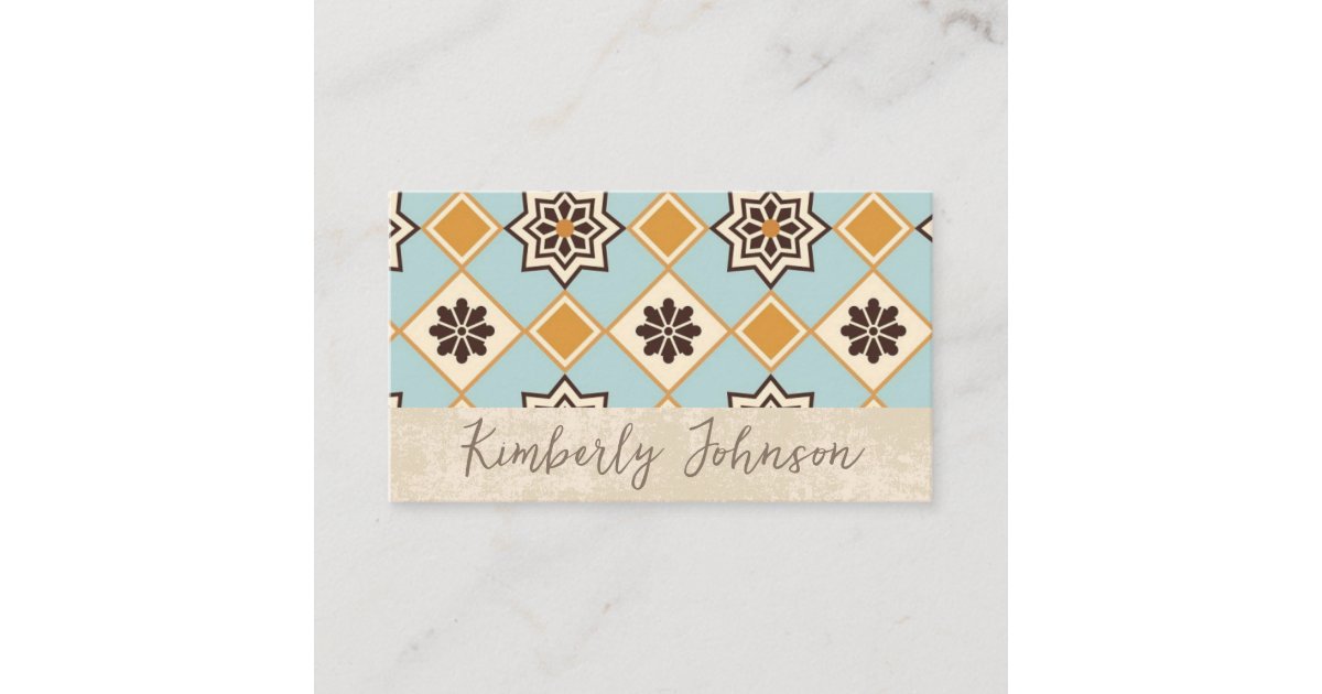 Tile Pattern Business Card | Zazzle