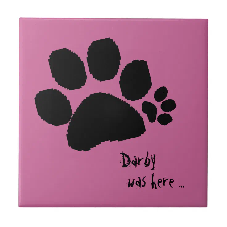 Tile - Polydactyl paw print | Zazzle