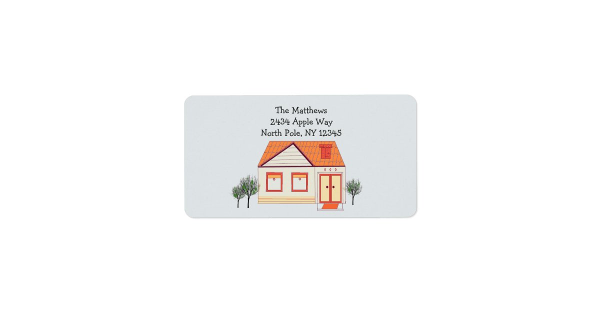 Tile Roof New Home Address Label | Zazzle