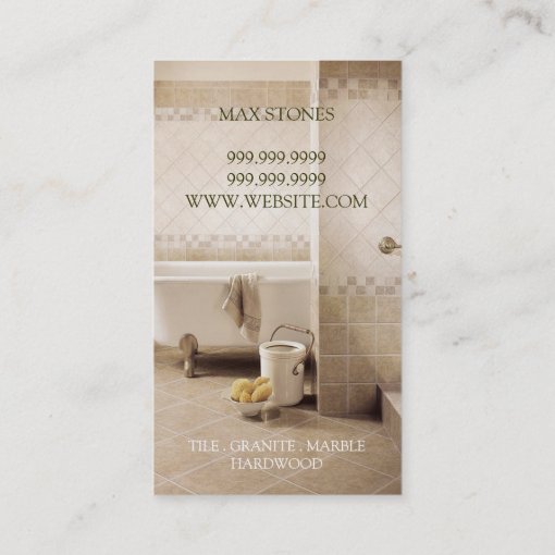 Tile Stone Granite Marble Construction Flooring Business Card | Zazzle