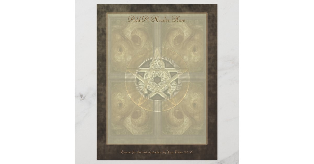 Tiled Fractal Pentacle Writing Paper | Zazzle
