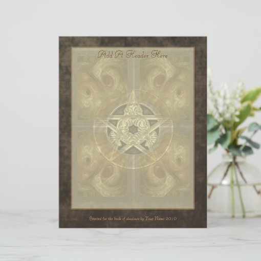 Tiled Fractal Pentacle Writing Paper | Zazzle