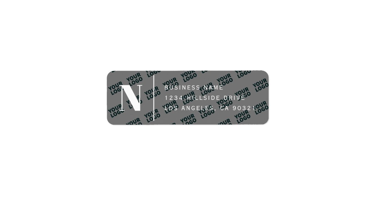 Tiled Logo Design Modern Grey White Return Address Label | Zazzle