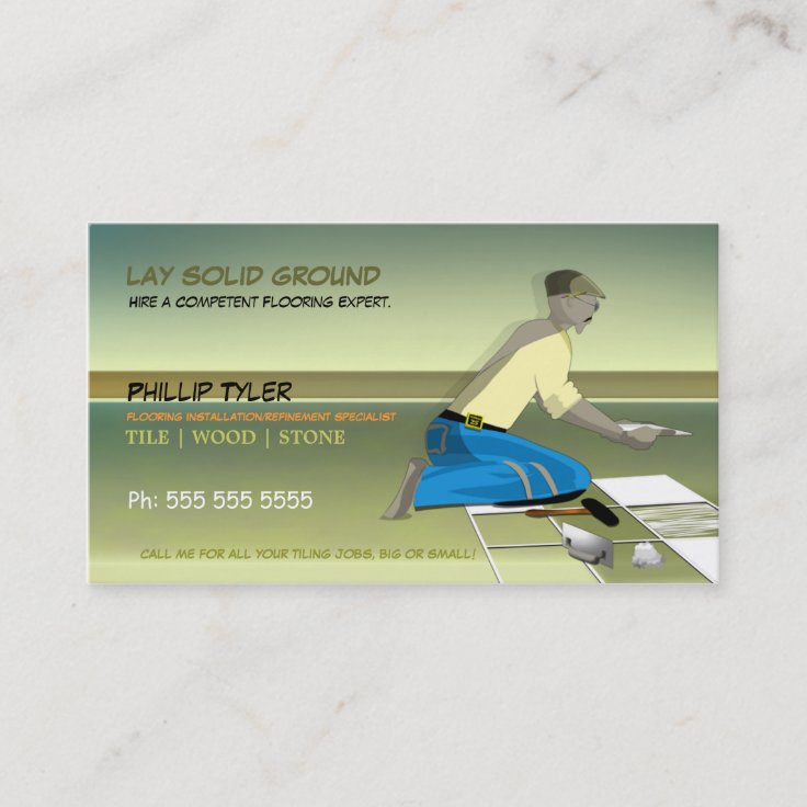 Tiler/Flooring Specialist/Company Business Card | Zazzle