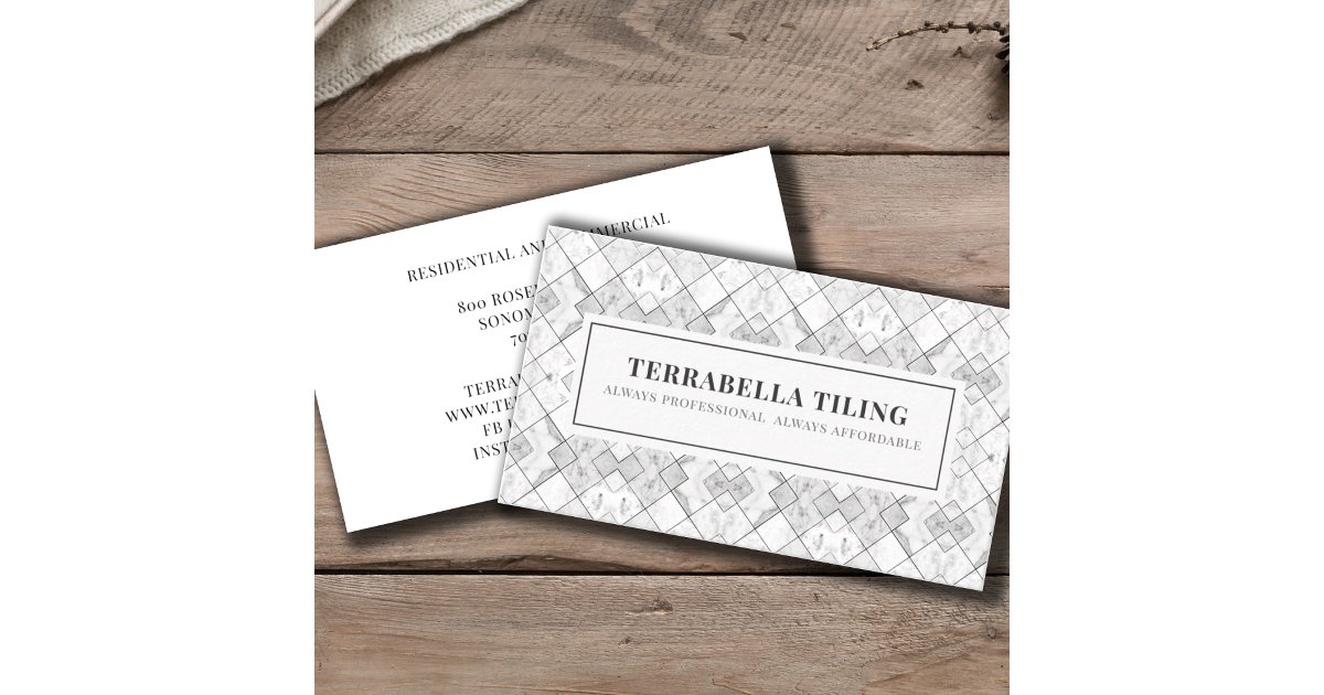 Tiling Flooring Business Card | Zazzle